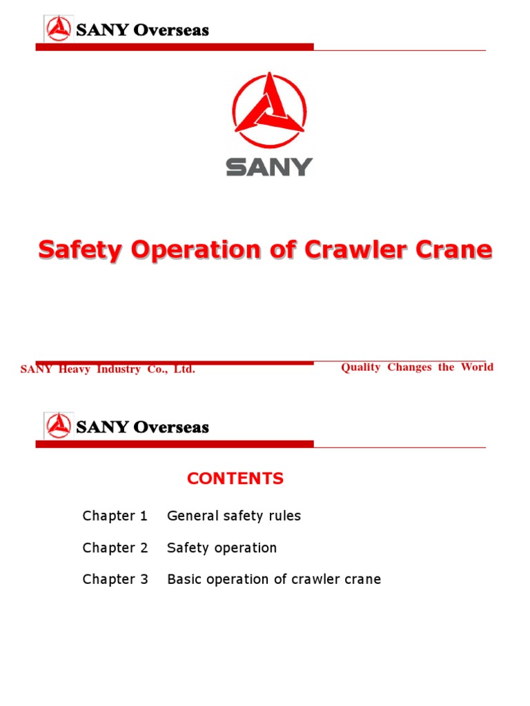 Safety Operation of Crawler Crane | PDF | Crane (Machine) | High Voltage
