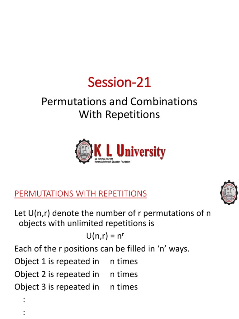 Session-21: Permutations and Combinations With Repetitions | PDF ...