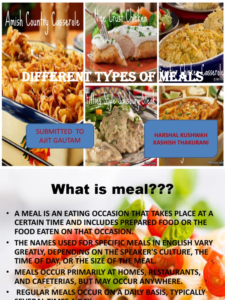 Different Types of Meals | PDF | Meal | Lunch