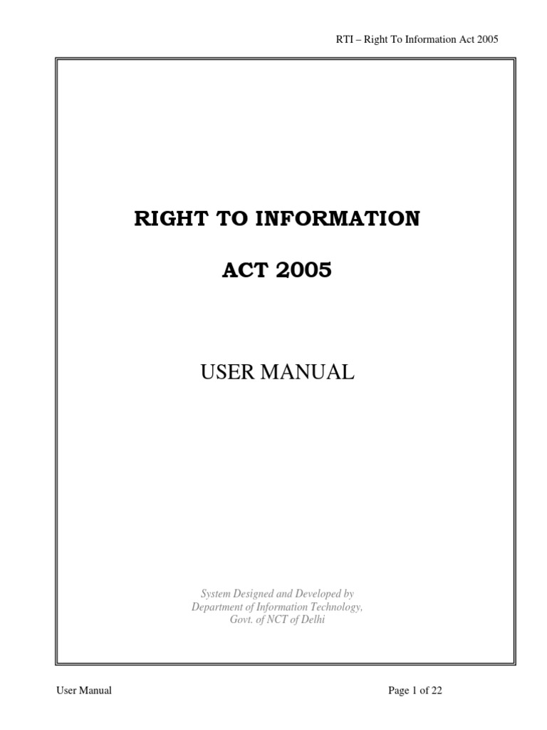RTI - Manual | PDF | Button (Computing) | Computer File