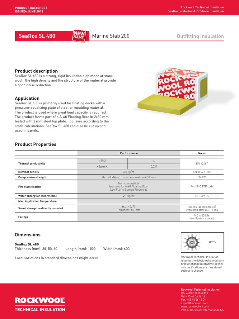 Searox SL 480: Marine Slab 200 | PDF | Thermal Insulation | Building ...