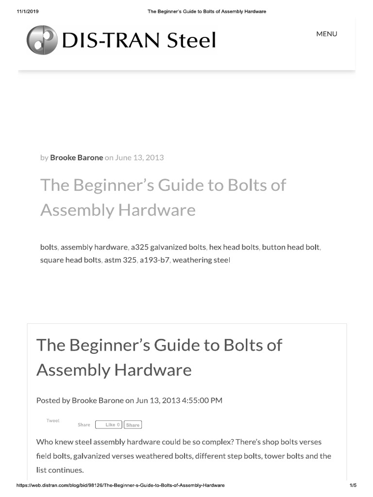 Bolts Guide | PDF