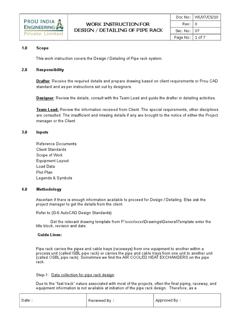 Pipe Rack Design and Detailing Guide | PDF | Beam (Structure) | Force