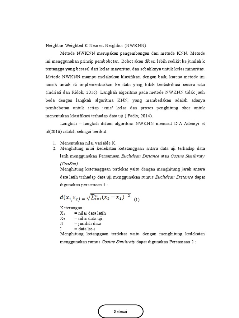 Neighbor Weighted K Nearest Neighbor1 | PDF