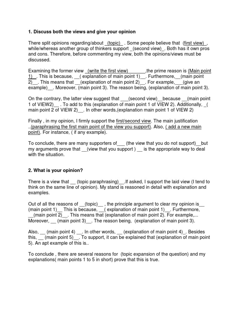 Discuss Both The Views and Give Your Opinion | PDF | Argument | Causality