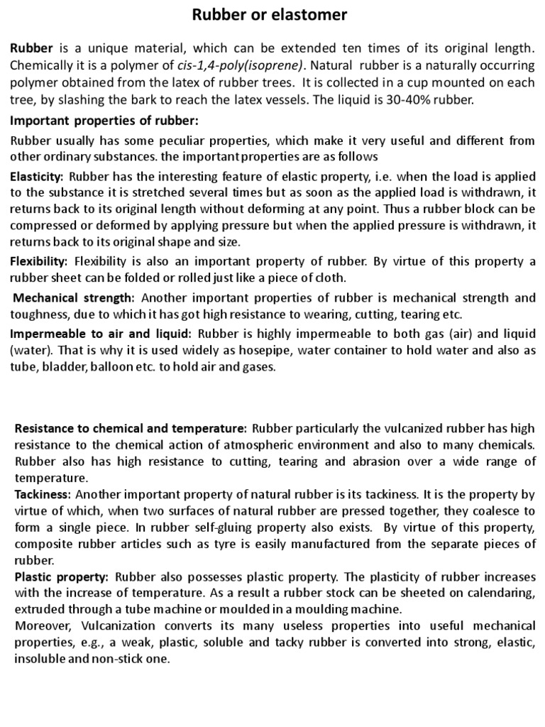 Rubber | PDF | Natural Rubber | Cross Link
