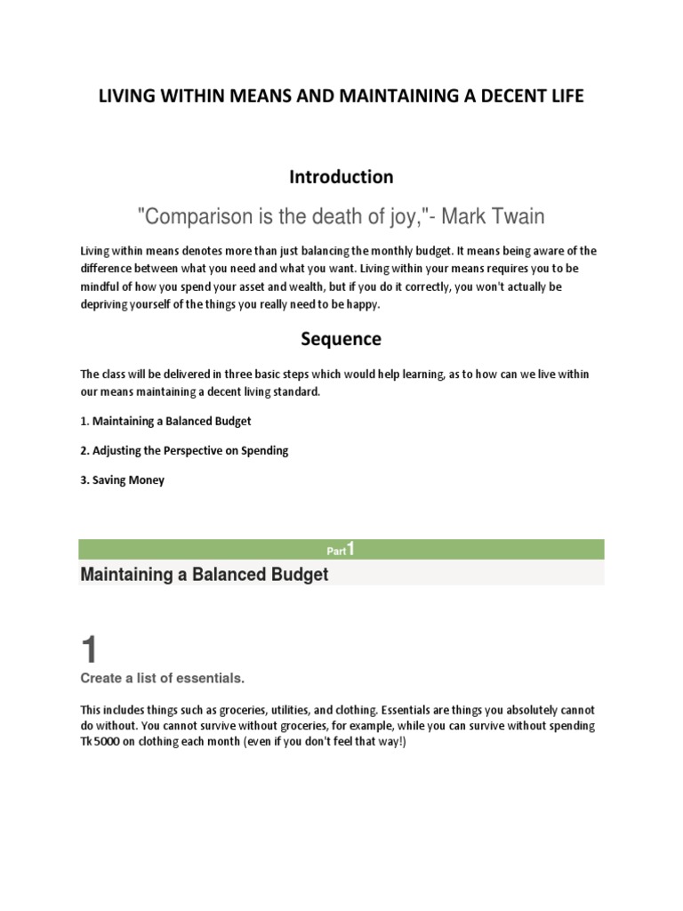 Living Within Your Means: A Guide to Maintaining Financial Stability ...