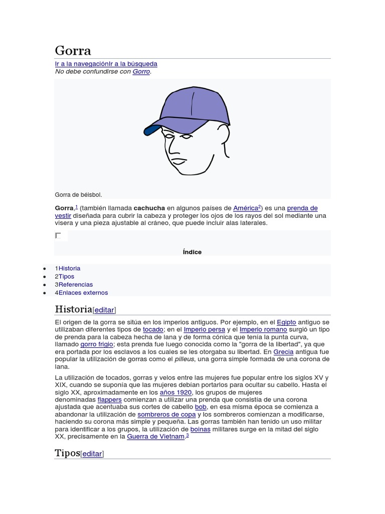 Gorra | PDF | Accesorios de moda | Sombrerería