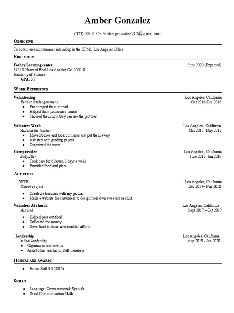 Amber Gonzalez Resume | PDF | Behavior Modification | Communication