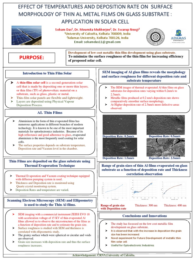 Poster Presentation | PDF | Thin Film | Thin Film Solar Cell