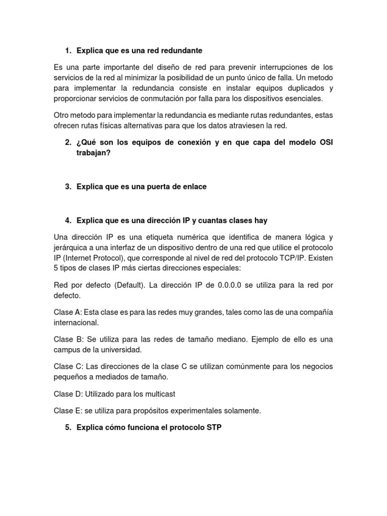 Redundancia y Configuración de Redes LAN | PDF | Protocolos de internet ...