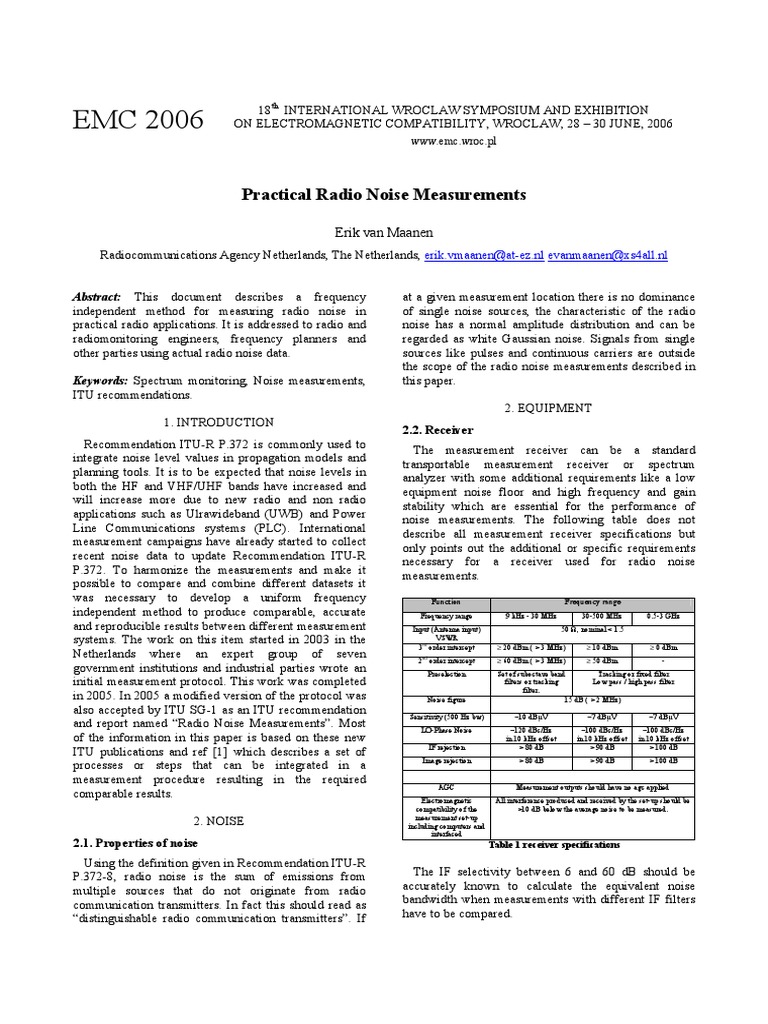Practical Radio Noise Measurements - 0 PDF | PDF | Antenna (Radio ...