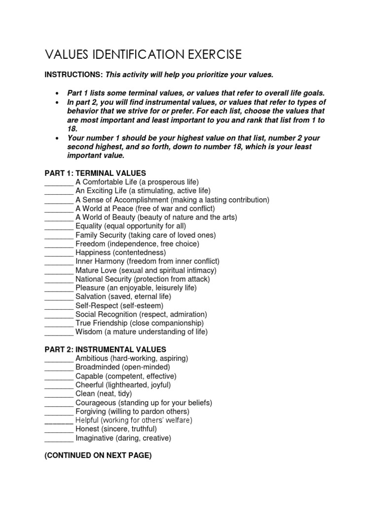 Terminal And Instrumental Values Pdf