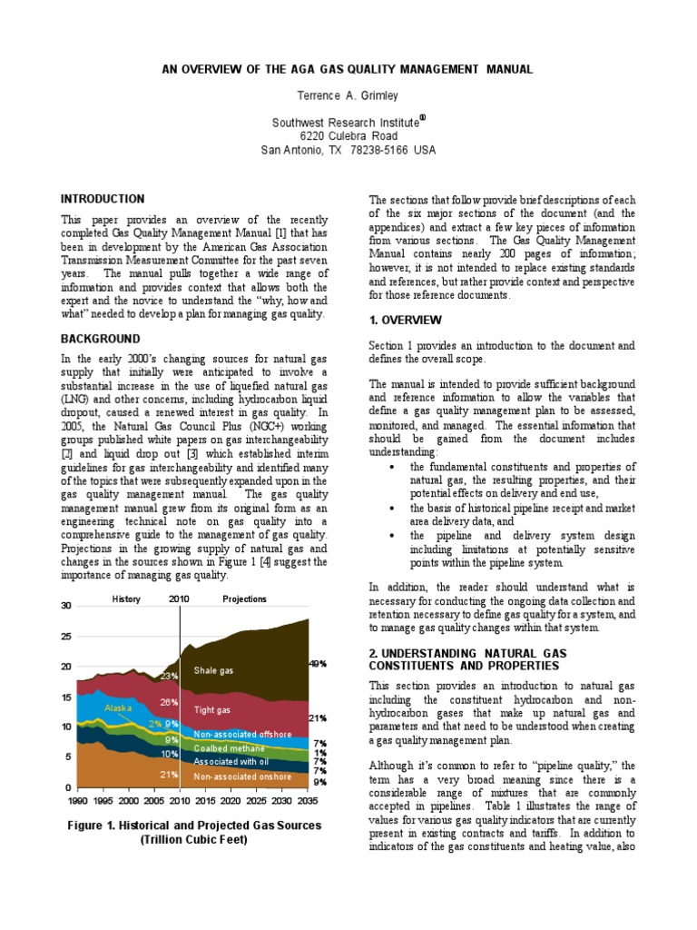 AGA Gas Specification | PDF | Natural Gas | Gases