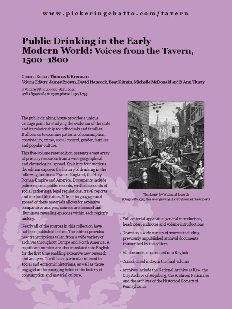 Public Drinking in The Early Modern World - Colour Leaflet | PDF | Pub ...