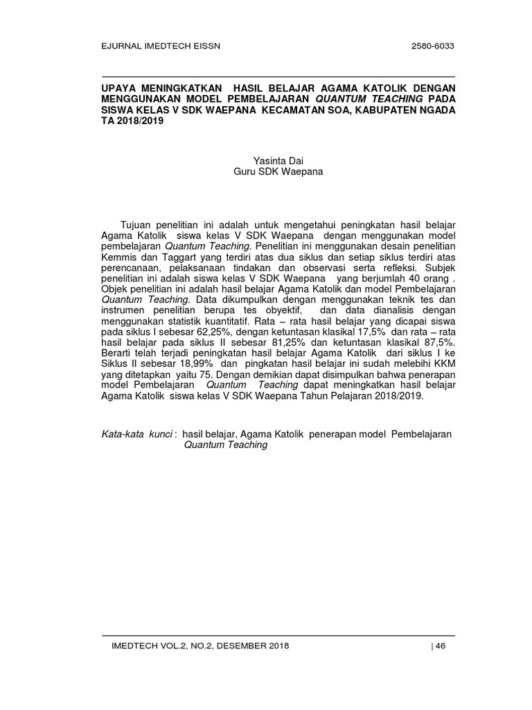 Contoh PTK PAK | PDF