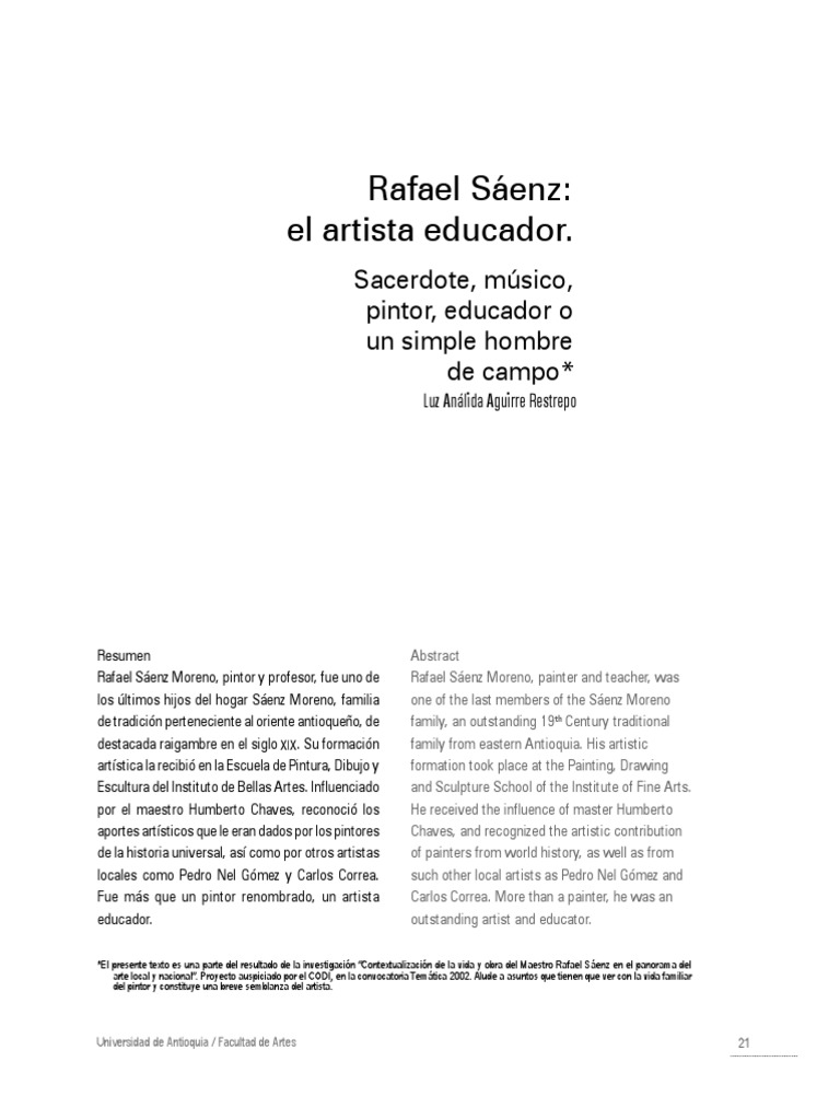 Rafael Sáenz El Artista Educador | PDF | Pinturas | Museo