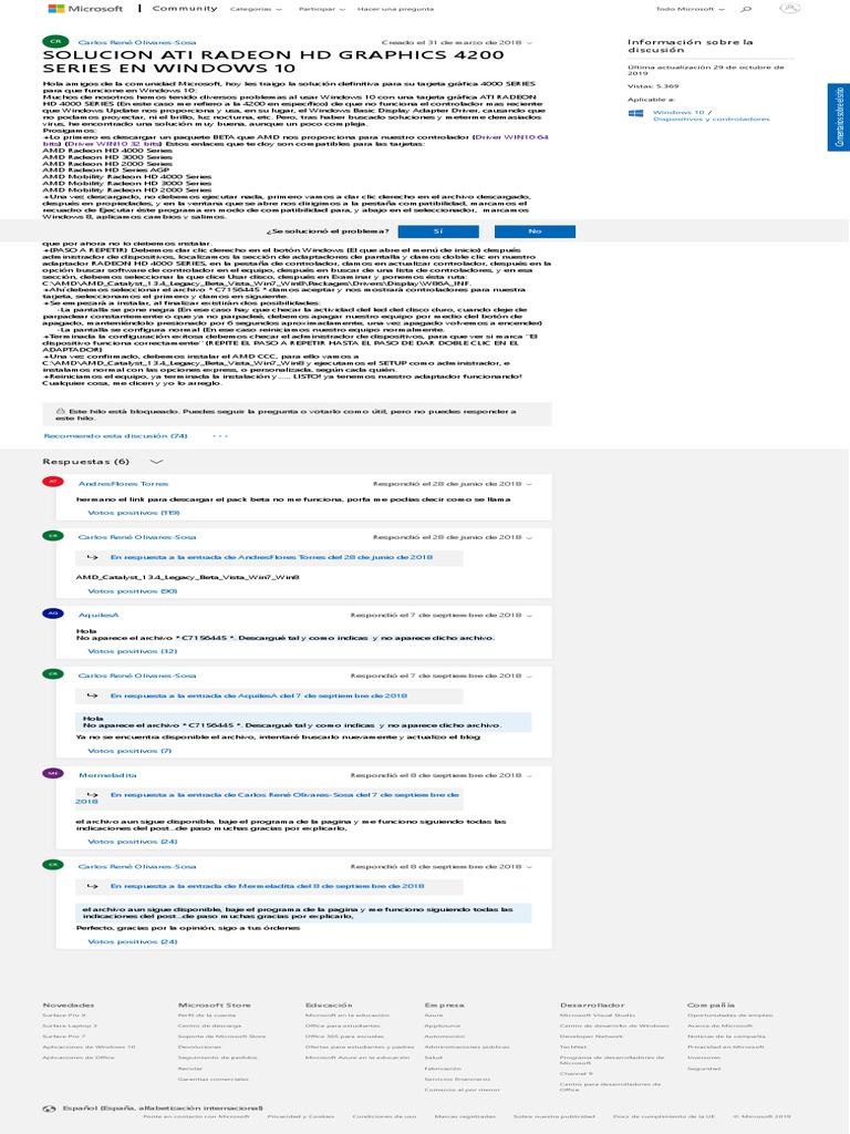 Solucion Definitiva A Error de Ati 4200 en Windows 10 Error Mom ...