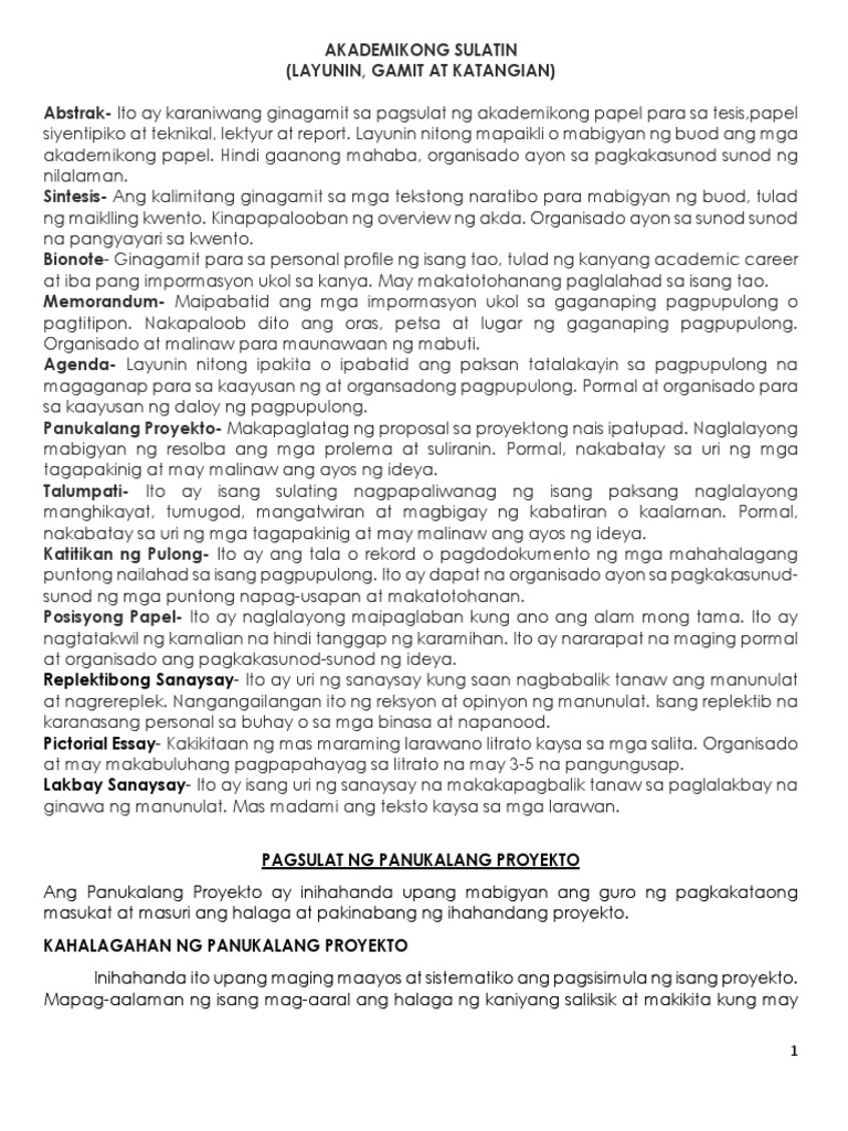 Grade 12 Pagsulat NG Panukalang Proyekto | PDF