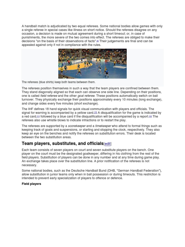 Team Players, Substitutes, and Officials: The Referees (Blue Shirts ...