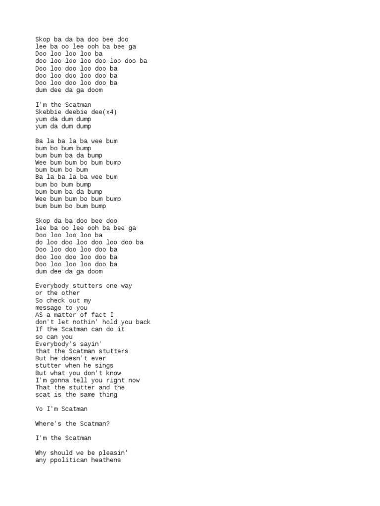 Scatman Lyrics | PDF