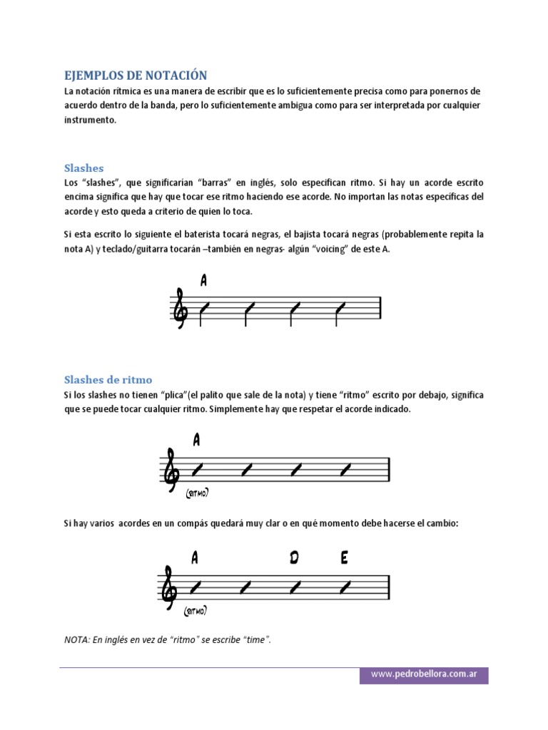 Ejemplos de notación rítmica para bandas | PDF