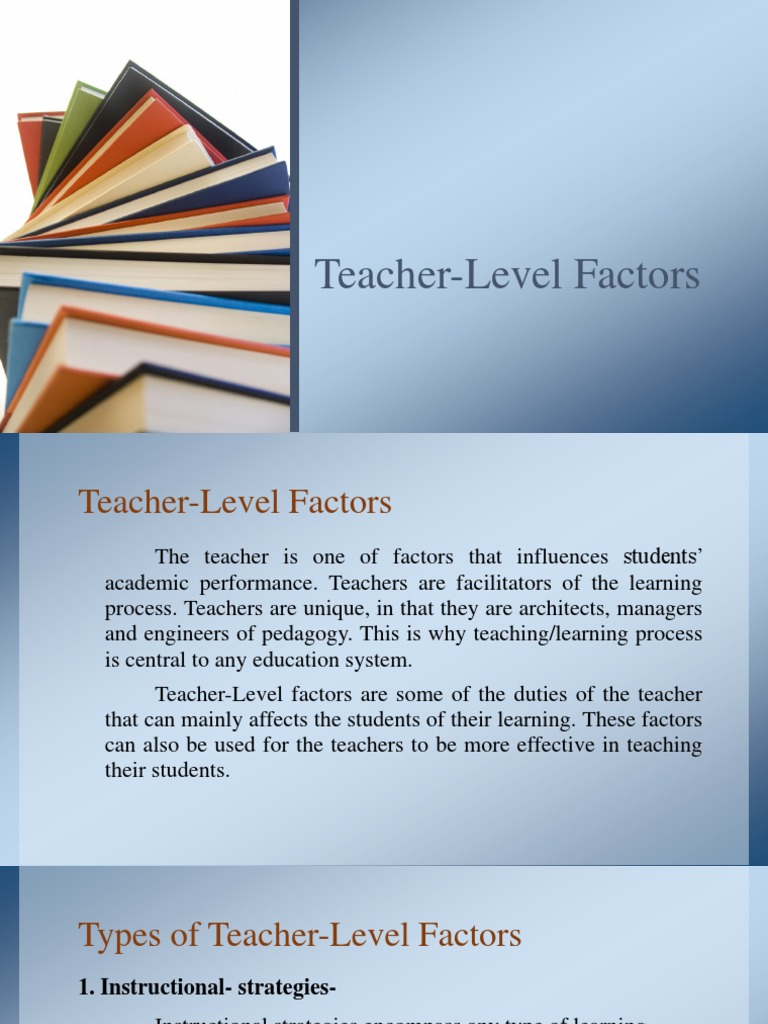 Teacher Level Factors | PDF | Curriculum | Teachers