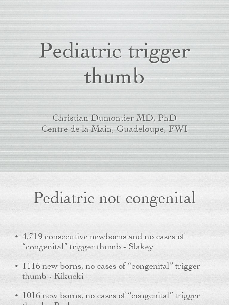 3-1-Pediatric Trigger Thumb | PDF | Thumb | Surgery