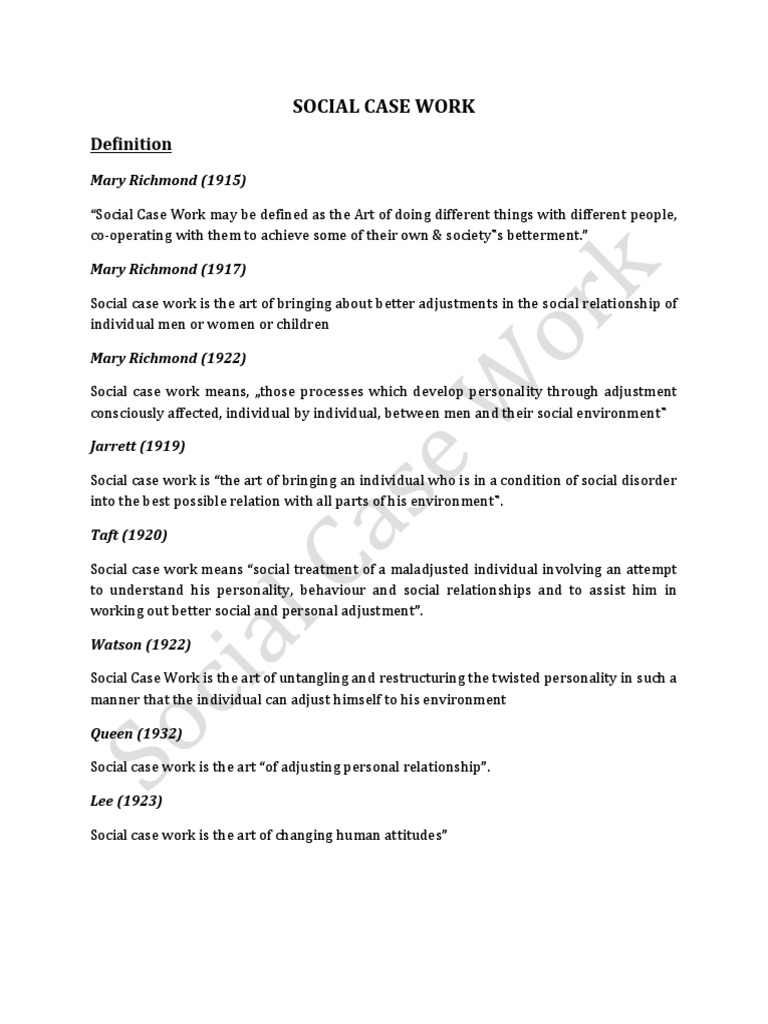 Social Case Work | PDF | Social Work | Neuroscience