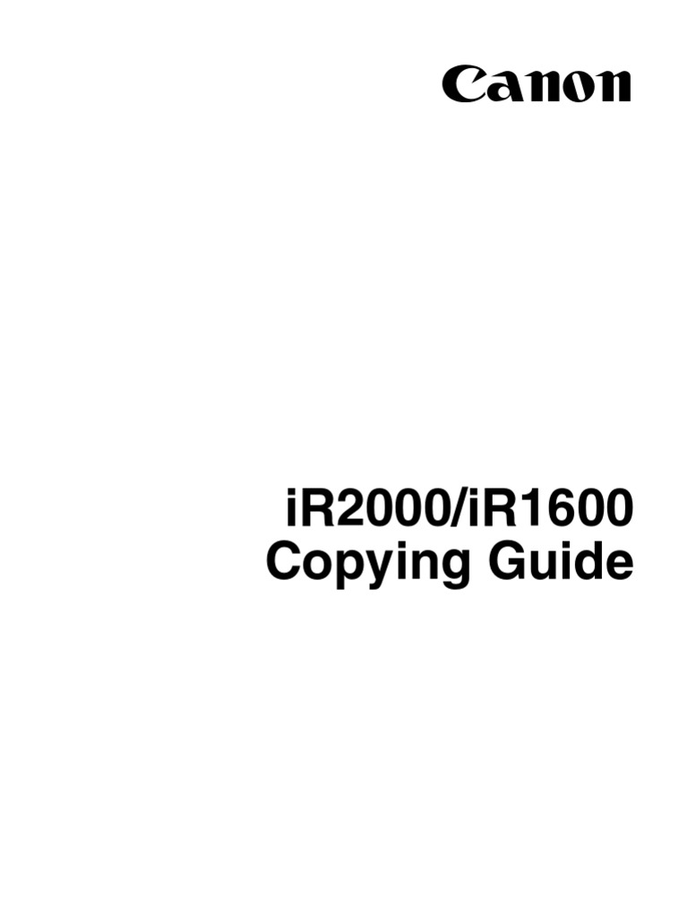 Manual Canon Ir1600 (En) | PDF | Computers | Technology & Engineering