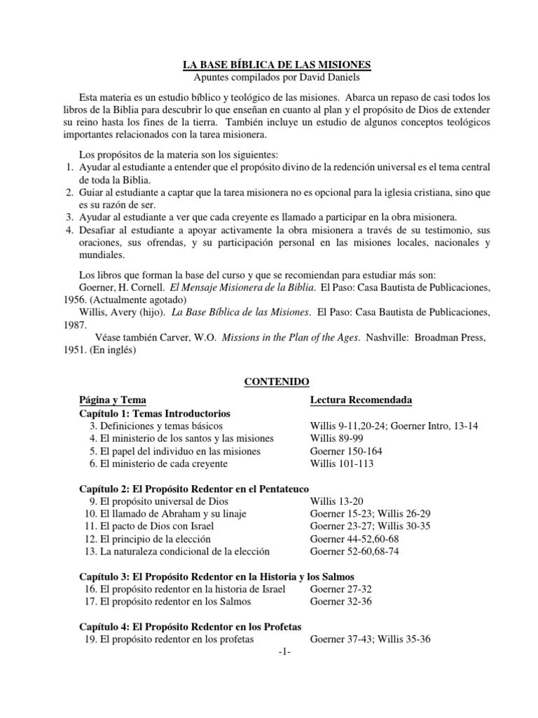 Base Bíblica de las Misiones | PDF | Cristo (título) | Misionero