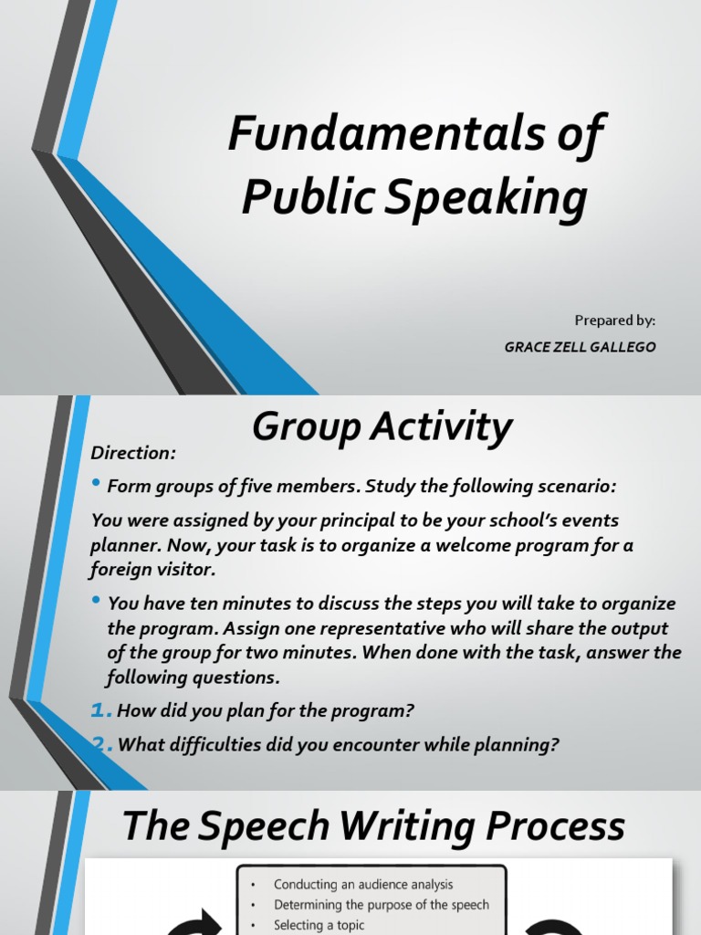 Fundamentals of Public Speaking Lesson 2 | PDF | Audience | Information ...