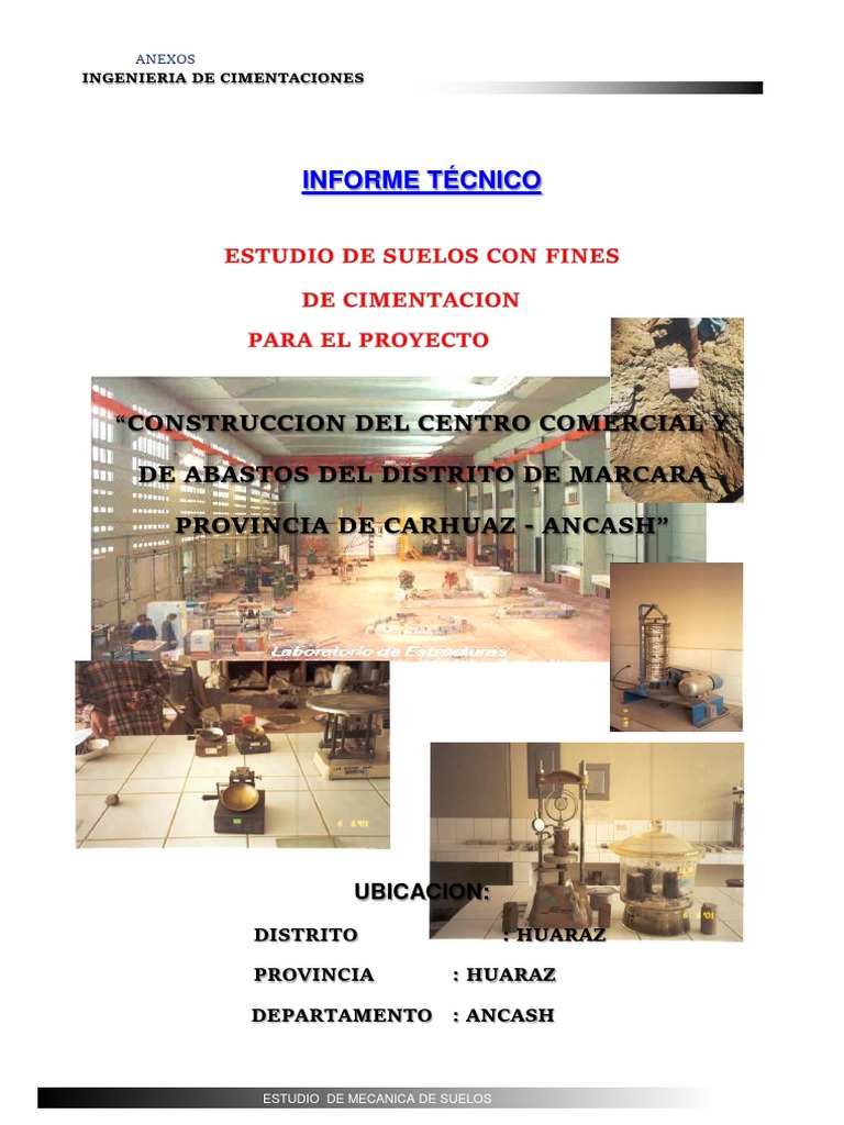 Informe Mecanica de Suelos | PDF | Fundación (Ingeniería) | Suelo