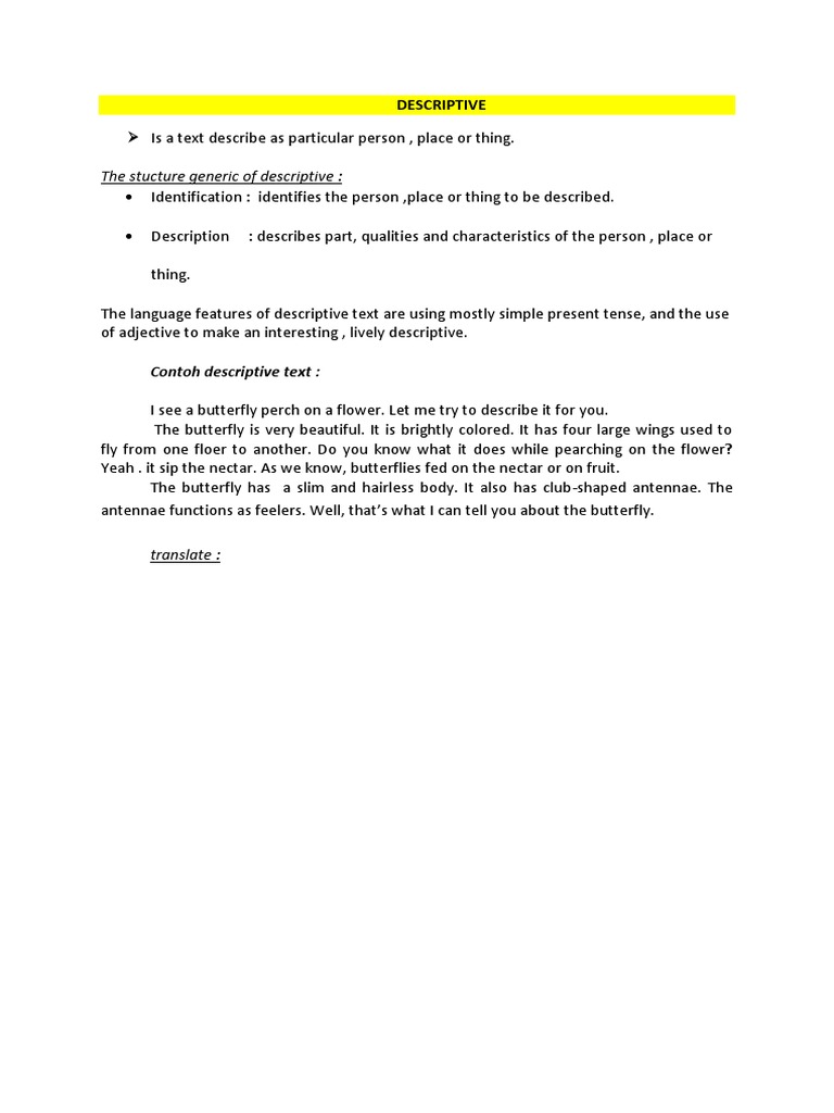 How to Write a Descriptive Text | PDF