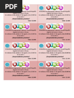 Boletas de Bingo | PDF | Cocina, comidas y vino