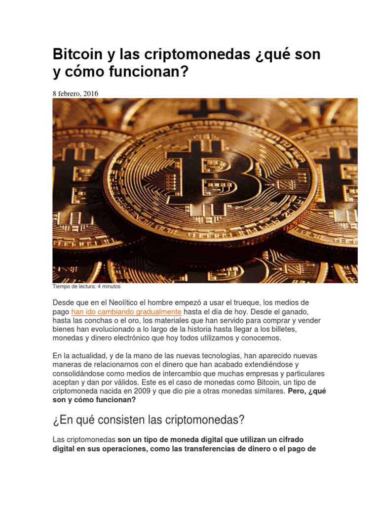 Bitcoin y Las Criptomonedas | PDF | Bitcoin | Criptomoneda