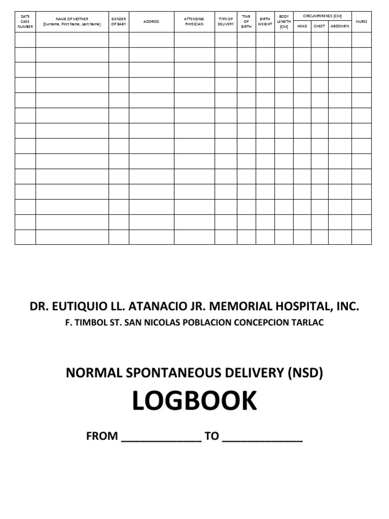 Logbook Template | PDF