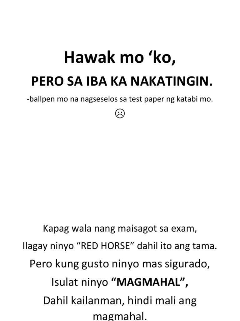 Hugot Quotes For Exam | PDF