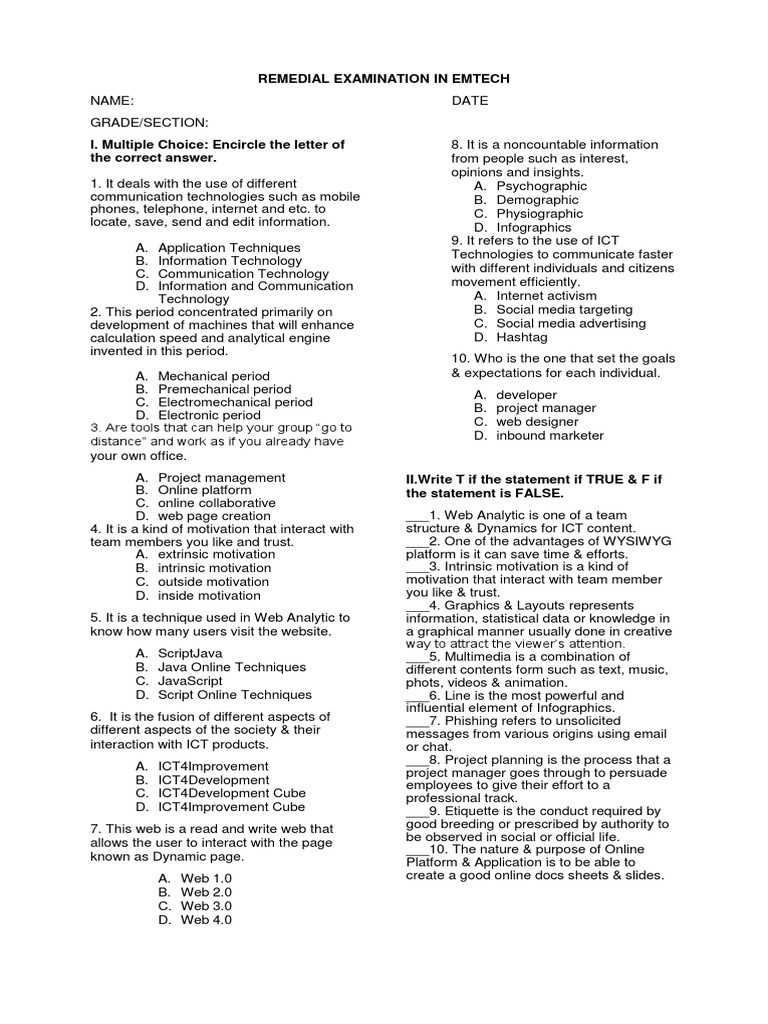Understanding IT vs ICT in EmTech | PDF | World Wide Web | Internet & Web
