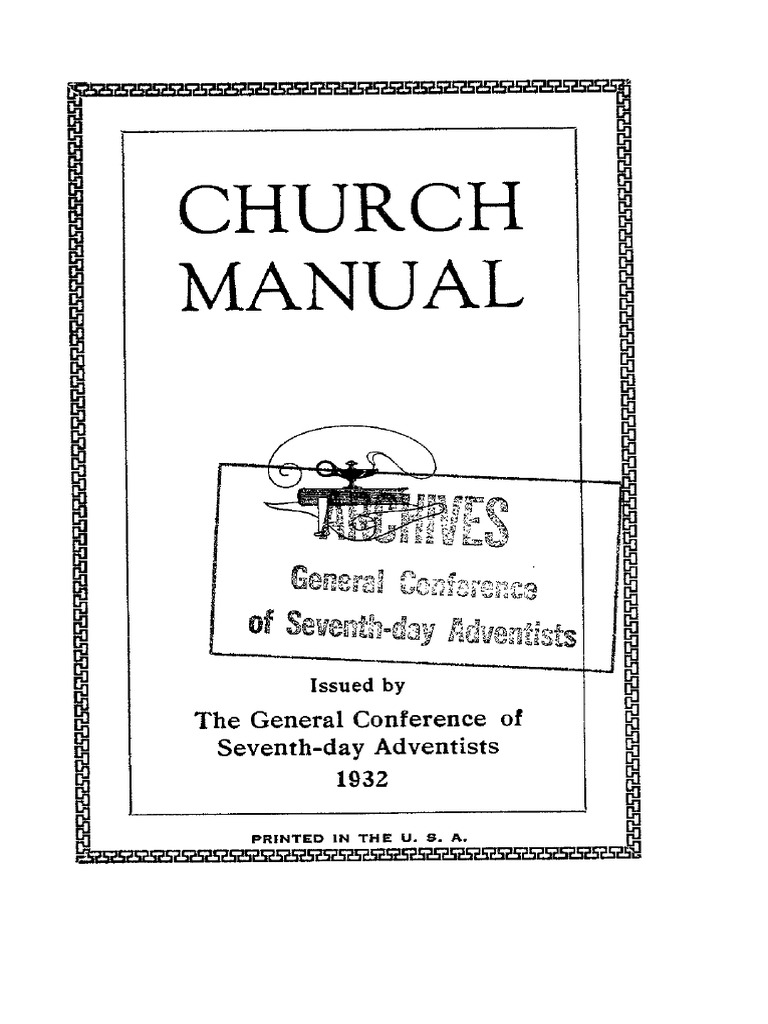 Seventh-Day Adventist Church Manual 1932 | PDF | Elder (Christianity ...