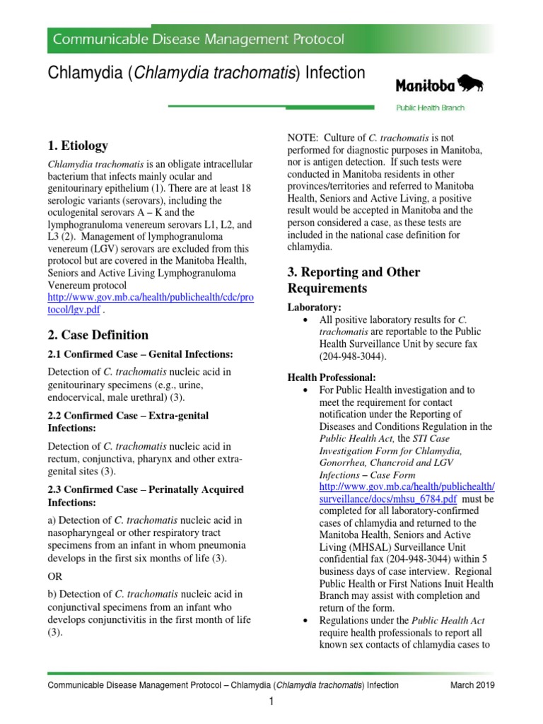 Chlamydia (Chlamydia Trachomatis) Infection: 1. Etiology | PDF ...