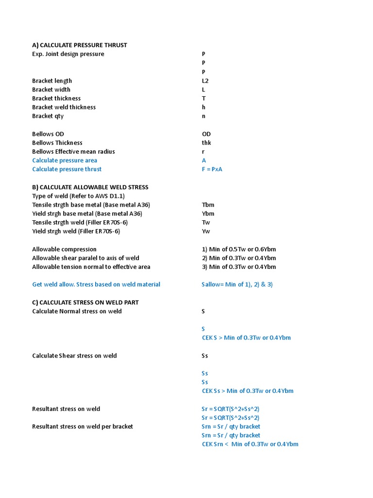 Weld Stress Calculations | PDF | Stress (Mechanics) | Screw