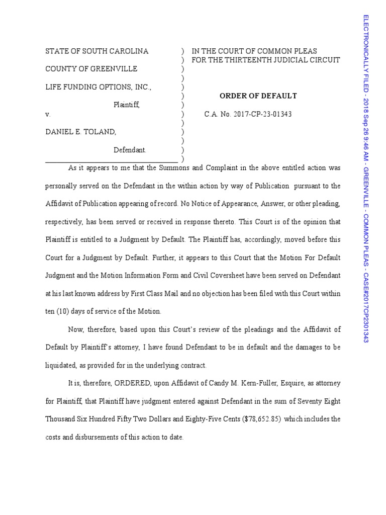 Toland Judgement | PDF | Virginia Circuit Court | Judgment (Law)