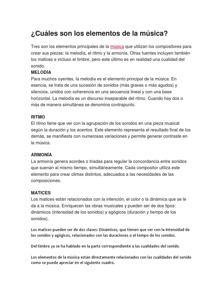 Elementos de La Música | PDF