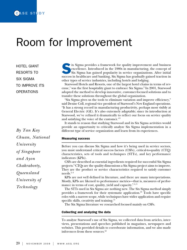 Room For Improvement | PDF | Six Sigma | Business