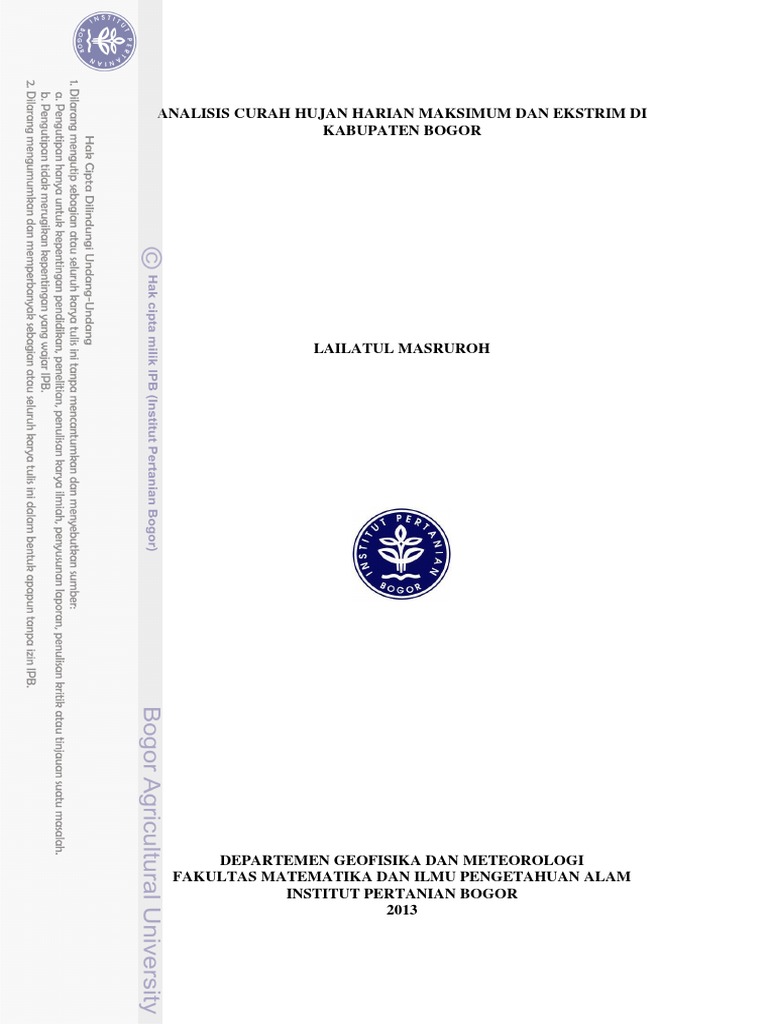 Analisis Curah Hujan Ekstream PDF | PDF | Branches Of Meteorology ...