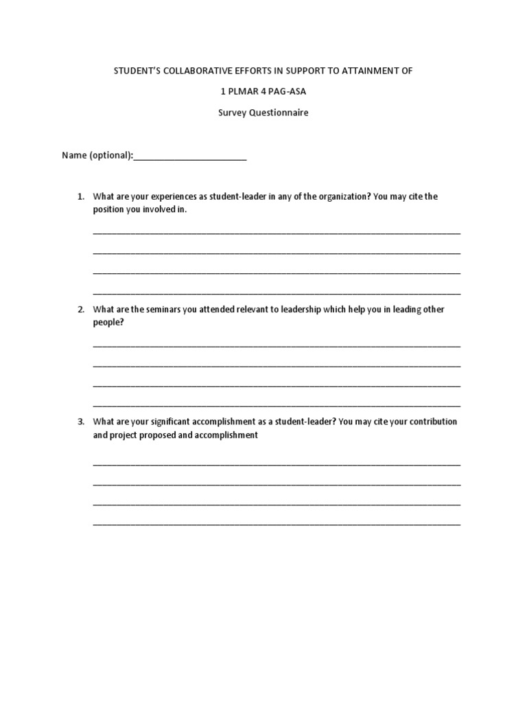 Qualitative Questionnaire | PDF