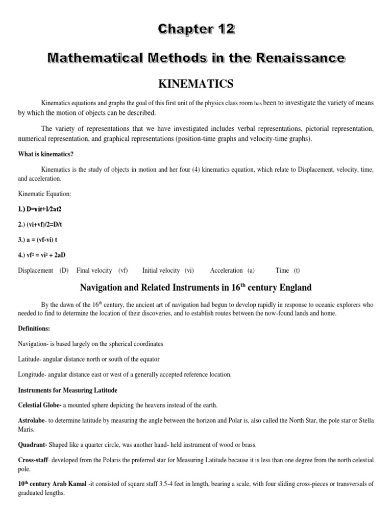 Renaissance Mathematics and Navigation Tools | PDF | Calculus ...