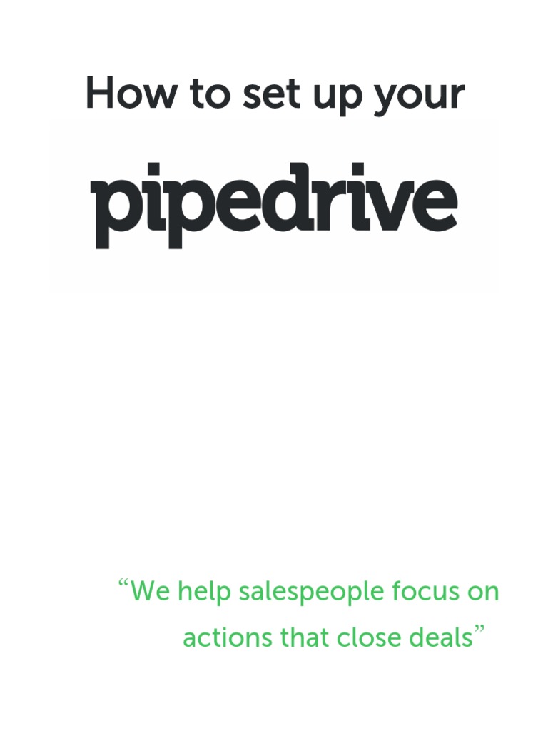 How To Set Up Your Pipedrive PDF | PDF | Sales | Spreadsheet