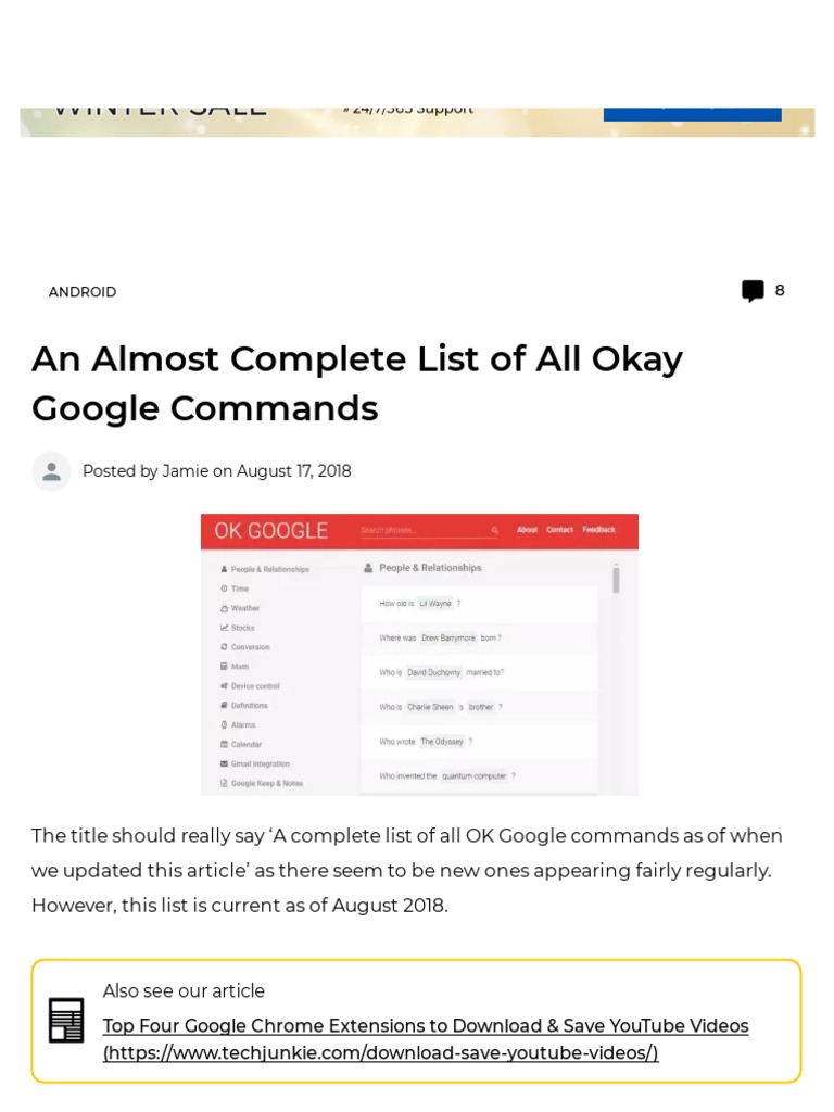 An Almost Complete List of All Okay Google Commands | PDF | Android ...